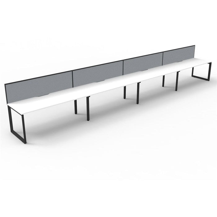 Deluxe Infinity Desk Loop Leg Single Sided + Screen 4 Person | Office ...