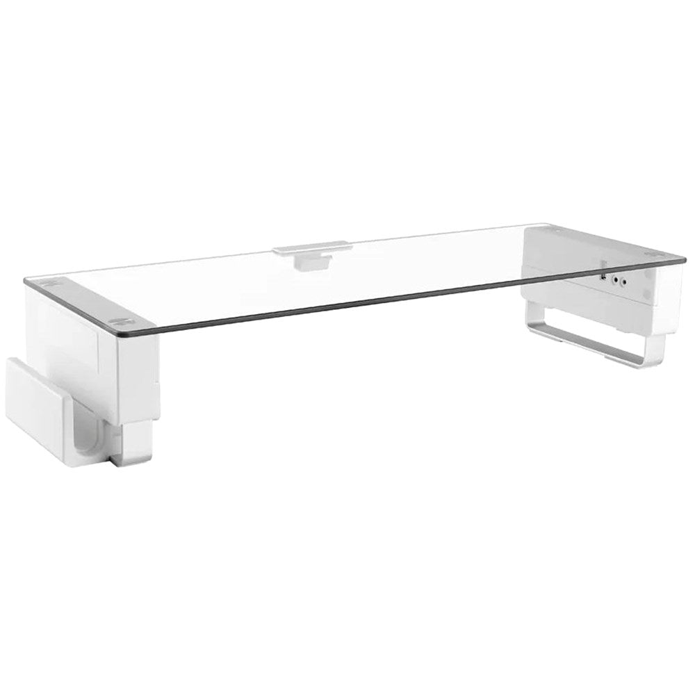 Ergovida Glass Top Monitor Riser with USB and AV Ports Height ...