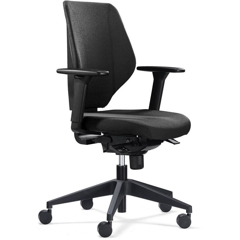 Felix Synchrom Task Chair With Arms And Slider Black Fabric And Back ...
