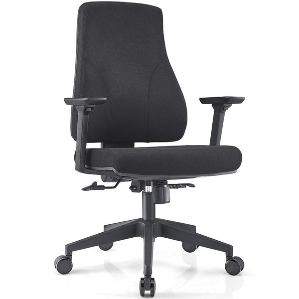 Madison Mid Back Chair Mesh Back Fabric Black | Office Furniture Designs