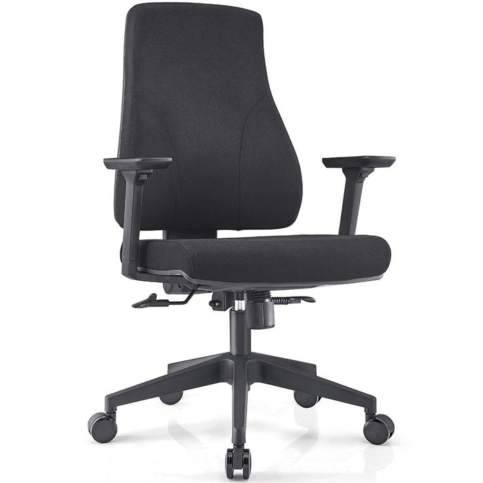 Madison Mid Back Chair Mesh Back Fabric Black | Office Furniture Designs