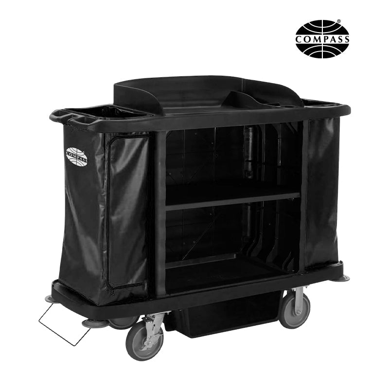 Open Front Housekeeping Trolley Black | Office Furniture Designs
