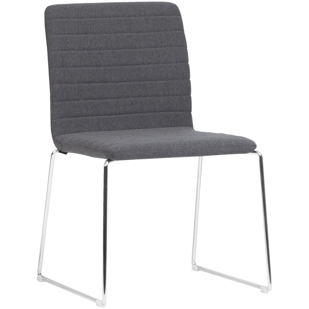 Raven Chair Chrome Sled Base Charcoal Fabric | Office Furniture Designs