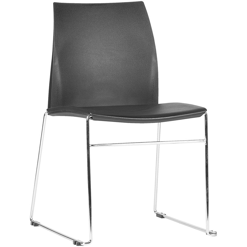 Vinn Chair Chrome Sled Base Black | Office Furniture Designs