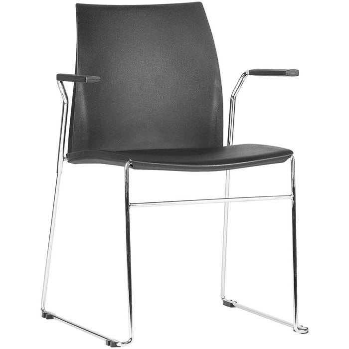 Vinn Chair Chrome Sled Base Black | Office Furniture Designs